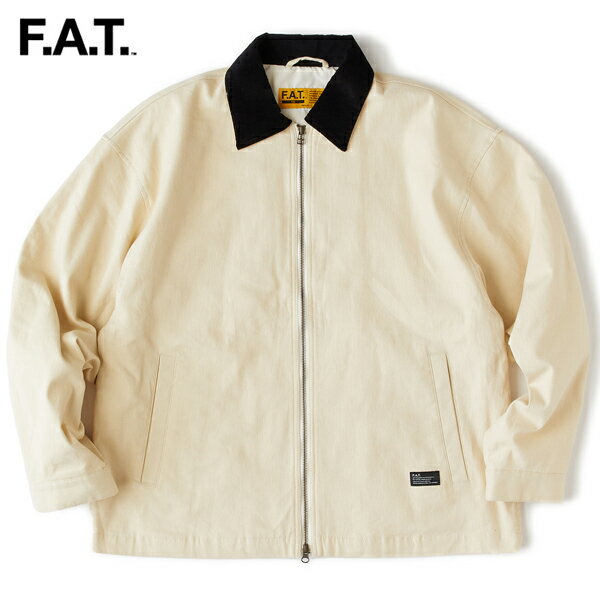 20%OFF!! F.A.T. BRUZZLER COLOR / OFF WHITE 絶妙な起毛感による肌触りの良いストレッチツイル素材を使用したZIPブルゾン。シンプルなデザインながらも、コーデュロイ素材の衿がアクセントとなり、リラックス...