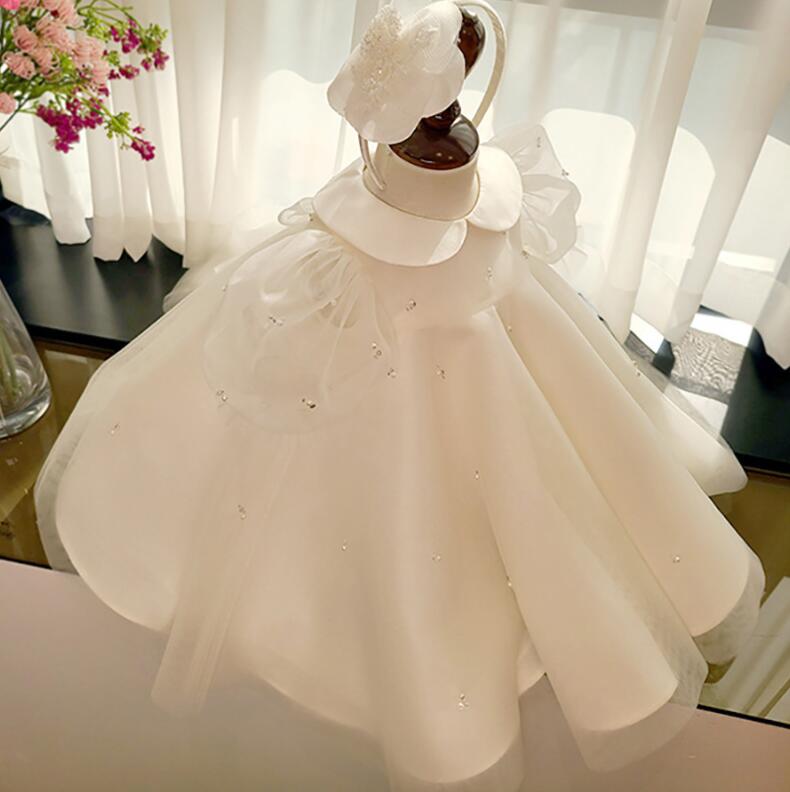 商品詳細 子供フォーマルドレス Aライン 白ドレス パフ袖ドレス 商品内容 ワンピースのみ サイズ 80cm バスト52　ウエスト50　着丈44　肩幅23　適応身長75-85cm　適応年齢1-2歳 90cm バスト54　ウエスト52　着丈5...