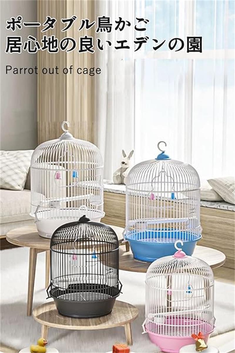 【食事、休憩、遊び場所一つに揃い】鳥小屋 鸚哥カバー付きエサ入れ2個付き、エサと水の溢れを防ぎます。バードケージブランコ付きスタイル 複数鳥でも喧嘩なく、自分なりのスペースを選びます。 【広くて快適さ】小型のインコケージですので、文鳥やカナ...