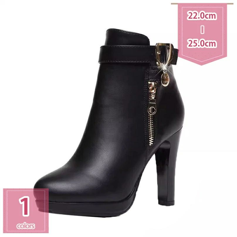 表地：合成皮革メイン素材：合成皮革●　素材：PUレザー　◆カラー：ブラック　◆ヒール：約11cm　●サイズ：22.5cm、23.0cm、23.5cm、24.0cm、24.5cm、25.0cm、25.5cm、26.0cm　※幅広や甲高のお客様...