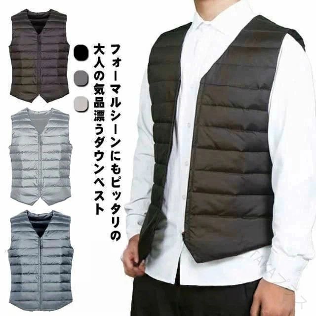 フォーマルシーンにもピッタリの大人の気品漂うダウンベスト。コンパクトなシルエットで、スーツの中に重ねても着ぶくれしないのでインナーベストとしても大活躍。Vネックは少し深めにしてあり、丈も短くしたことでよりすっきりとしたシルエットに。肩から腰...