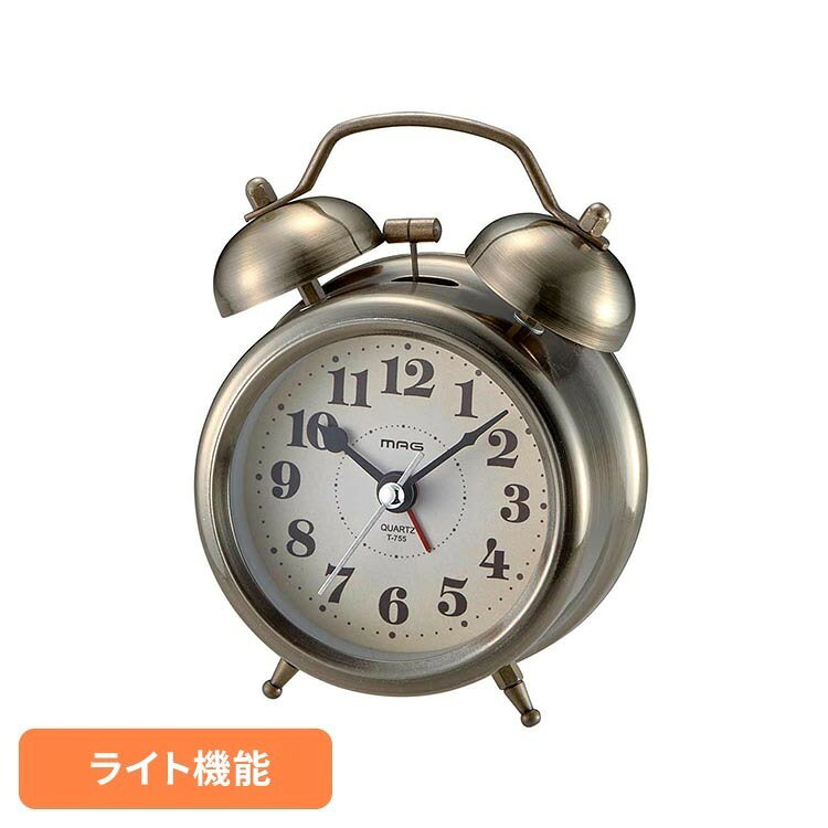■商品サイズ（cm）幅約8.8×奥行約5.8×高さ約12■商品重量約200g■商品仕様連続秒針、ツインベルアラーム、スヌーズ、ライト、メタルケース、枠：鉄、風防：ガラス、単3形アルカリ乾電池1本（別売り）真鍮（シンチュウ）を思わせるアンティ...