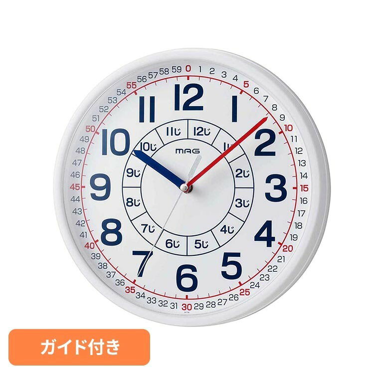 ■商品サイズ（cm）幅約28×奥行約4.9×高さ約28■商品重量約420g■商品仕様ステップ秒針、枠：プラスチック、風防：プラスチック、単3形マンガン乾電池1本（別売り）あっという間に時計が読める！知育時計の決定版。通常の掛け時計としても利...