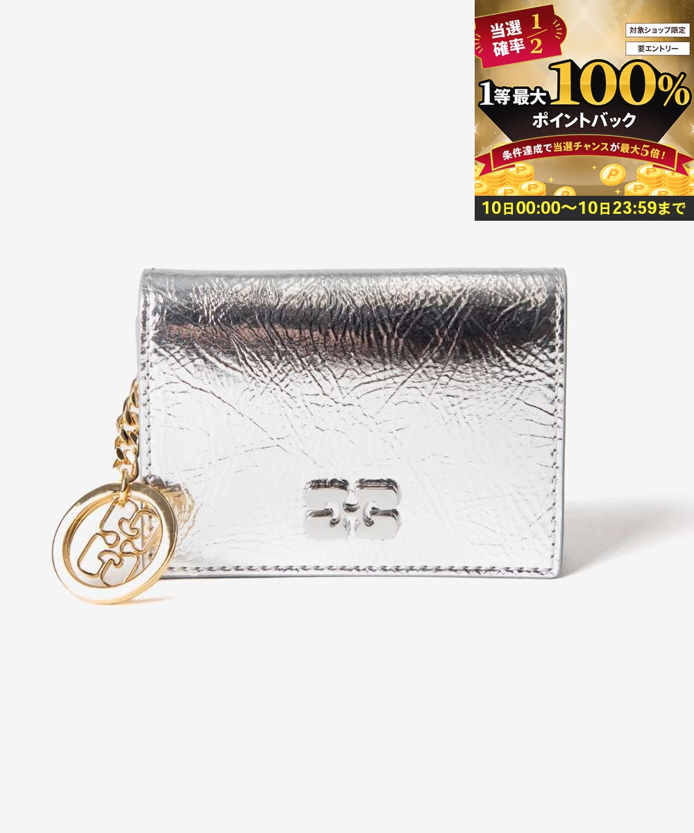 ITEM INFORMATIONガニー GANNI Bou Flap Card Holder Metallic ボウ フラップ カードホルダー メタリック A6393 レディース カードケースSilver Metallic GANNI Bo...