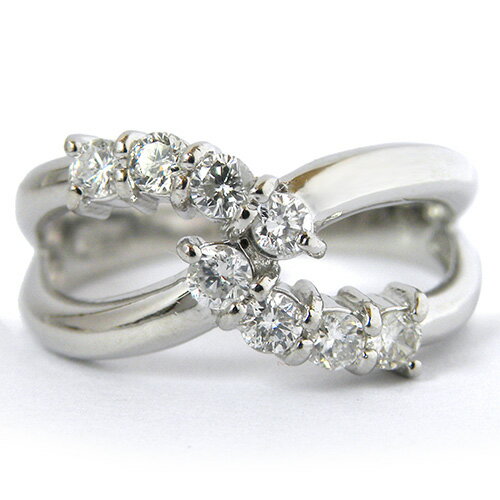 8石のダイヤモンドがバランスよく配されたリング。程よいボリューム感があり、ダイヤモンドの煌めきが手元を華やかに飾ってくれます。一点物となりますのでお早めに！素材PT900 ダイヤモンド0.51ctサイズ約12.5号 リング幅2〜10mm 重...