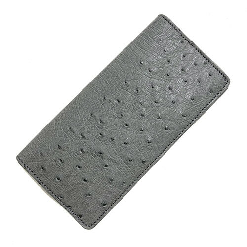 オーストリッチの特徴である「クイルマーク」が並んだ一枚革を使用した長財布。柔らかく丈夫で、使い込むほどに艶が増し味わいが深まります。札ポケットは2cm（最大）のマチがあり、収納力があります。マチ付き札ポケット1、大ポケット2、カード用ポケッ...