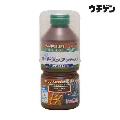 木材保護塗料（防虫・防腐・防カビ効果）【塗料タイプ】水性木目をいかす浸透タイプ【用途】ウッドデッキ、ガーデンテーブル、プランターなどの屋外木部臭いが少ないので屋内木部にも使用できます【塗り面積】種類：270ml　塗り面積：3平方メートル(約...
