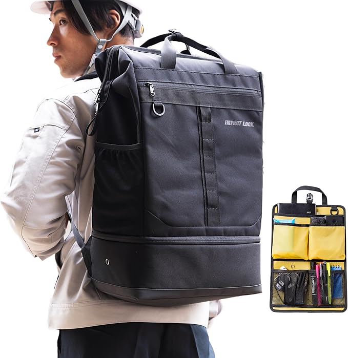 クラムバッグってなに？「がま口」で開口が広い！　大きな荷物も出し入れ簡単！ 「CLAM＝貝」という名の通り、メイン収納はがま口で開閉が可能。 ガバっと大きく開き、出し入れしやすく、ヘルメットや安全靴などの出し入れに干渉しない大口構造です。 ...