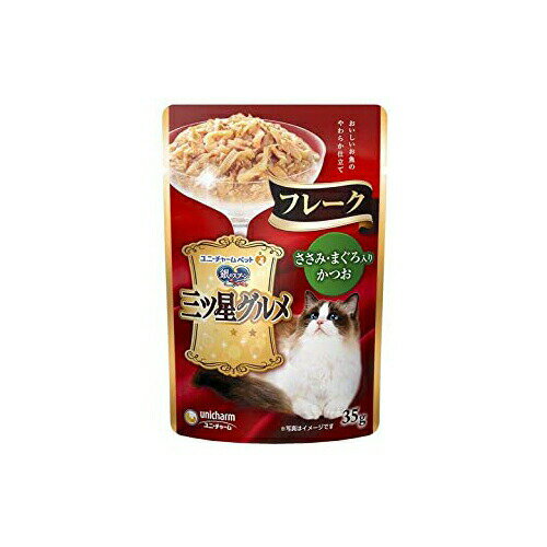 ●常温●ブランド：ユニ・チャーム●三ツ星グルメフレークささみ・まぐろ入りかつお。●フレーバー：マグロ●商品の形状：パテ● 1