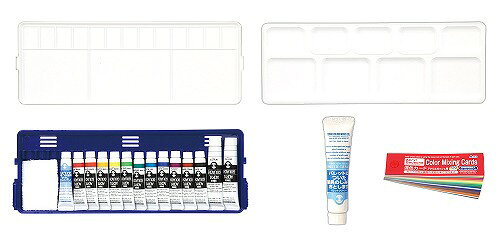 よく使うホワイトは20mlが2本入っているアクリルガッシュ13本セット。【特徴】●スライド式の開閉が可能なケース採用●30cm定規が収納できる設計【仕様】サイズ122×338×35mm（収納時）入数13本【使用場所】●図工　●美術【ご注意】...