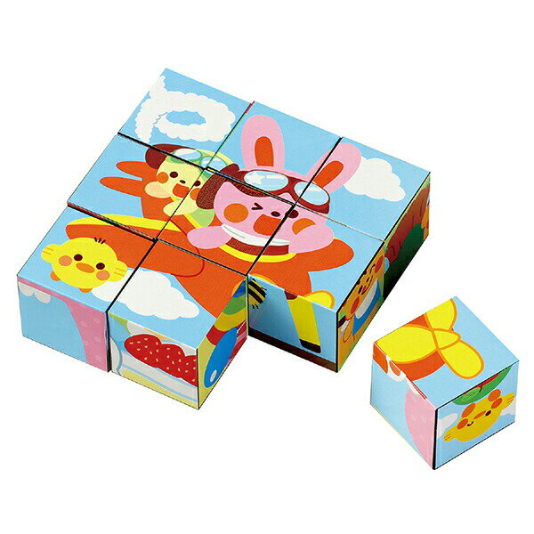 ●商品説明：6種類の絵合わせが楽しめるキューブパズル！9ピース●商品サイズ（単位mm)：キューブサイズ：35×35mm●セット内容：本体×1●重量（g）：90g●材質：PP●包装サイズ：110x110x35mm●生産国：中国