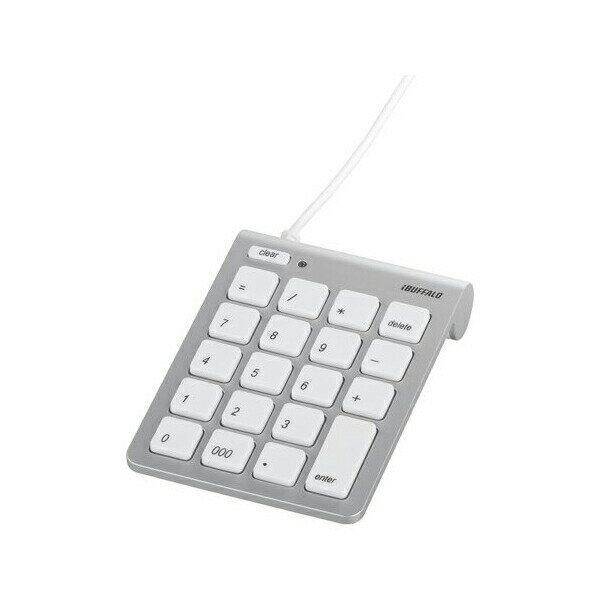 Mac専用のUSB有線テンキーボード。MacBookシリーズと同じ19mmのキーピッチを採用し、000キーとクリアキーを備えている。【特徴】●キーピッチ19mmでMacBookシリーズと同じ間隔●000キー付きで高額入力に対応●Clearキ...