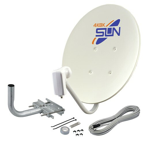 4K8K衛星放送に対応したBS/110度CS衛星放送受信アンテナセットで、右左旋円偏波を同時受信でき、ベランダ取付金具とケーブル15mが付属する。【特徴】●右左旋円偏波信号を同時受信できる●取付金具に高耐候性のZAM材を採用している●322...
