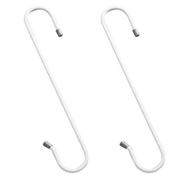 物干し竿への小物掛けに使用するS字フック。ポリエチレンコーティング加工でサビに強い。【特徴】●長さ約40cmの大型サイズ●フック開口部幅約4cm●耐荷重15kg●使用可能な竿の太さは径4cmまで●PEコーティング加工でサビに強い【仕様】材質...
