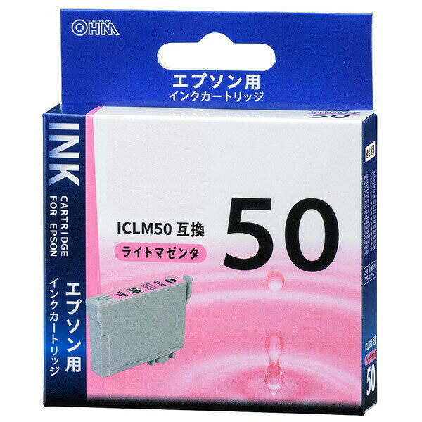 エプソン純正インクカートリッジICLM50の代わりに使えるライトマゼンタの互換インクカートリッジです。【特徴】●残量表示に完全対応している●純正インクと若干の色の差が発生する場合がある【仕様】入数1個対応機種EP-301、EP-302、EP...