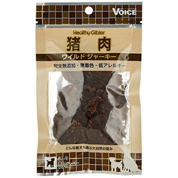 野生の天然猪肉を乾燥させたジャーキー状のおやつです。【特徴】●猪肉のみを使用した無添加・無着色製品●人間向けのジビエ料理と同じ工程で加工●低アレルギーの素材【仕様】原材料猪肉(吉備高原産)内容量20g対象動物犬成分粗タンパク質：32.4％以...