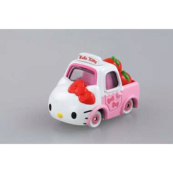大人気のドリームトミカ ハローキティがリニューアル！今度のトミカはハローキティがりんごをはこぶくるまになって登場だよ！後ろの荷台には、たくさんのりんごが乗っているよ♪タカラトミー