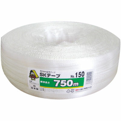 【規格内容】幅約15cm　長さ750m巻【引張強度】499N（51kgf）【材質】PP（ポリプロピレン）【補足2】使い捨て【色】白【柄】柄無【キーワード】結束ヒモ、文具用品、店舗用品、ビニールひも、荷造りひも　いろんなものの結束に使える万能...