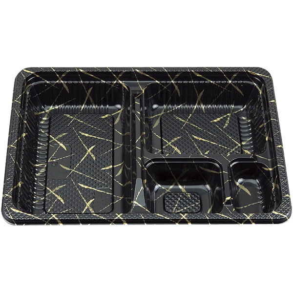 【規格内容】本体：幅230×奥行170×高さ34mm【容量】ご飯約290g【販売形態】本体のみ【色】黒金【柄】柄付【耐冷耐熱温度】85℃【材質】HIPS／蓋：幅231×奥行171×高さ6mm【販売形態】蓋のみ【形状】のせ蓋【色】透明【柄】柄...