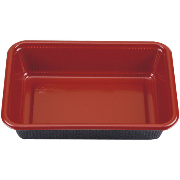 【規格内容】幅186×奥行128×高さ45mm【容量】ご飯約520g【耐冷耐熱温度】105℃【販売形態】本体のみ【材質】BF【補足1】レンジOK、レンジ対応（本体のみ）【補足2】使い捨て【色】赤黒【柄】柄無 ●数量：1袋（50枚） ●メーカ...