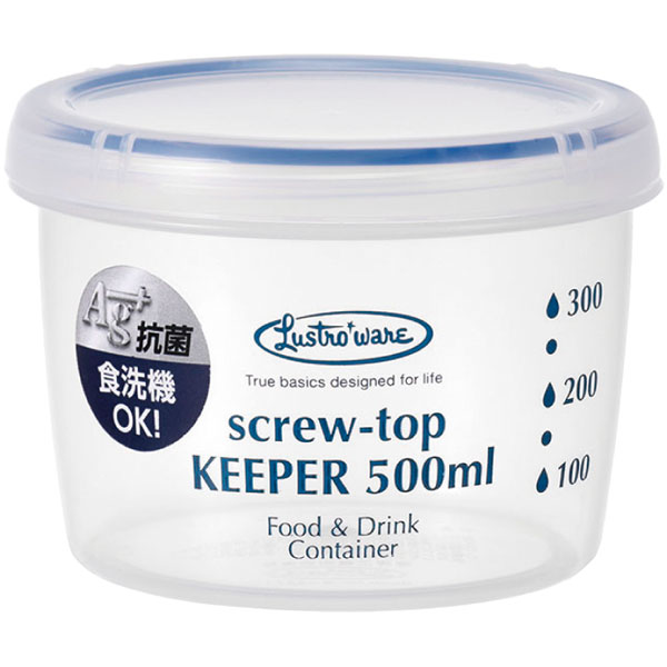 【規格内容】・直径Φ109×高さ79mm【容量】500ml【耐冷耐熱温度】耐熱－20℃～140℃【材質】本体・蓋：PP（ポリプロピレン）パッキン：シリコーンゴム【補足1】銀イオンで抗菌、レンジOK、レンジ対応（本体のみ）、自動洗浄機OK（本...