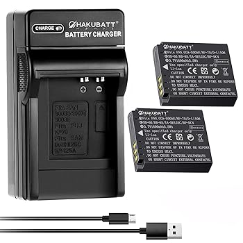 【中古】「HAKUBATT」Ricoh DB-65 3.7V 1600mAh交換バッテリー（2個)+互換DB-65 USB 充電器 セット DB-65、G700、GR DIGITAL III、Caplio GR R30 カメラ 対応【メーカ...