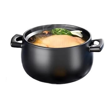 【中古】Fiozwea 低圧土鍋、家庭用の蓋付き耐熱スロークッカーです。深型で両手持ちタイプで、スープ、肉の煮込み、ご飯、お粥、土鍋ご飯、すき焼きなど、様々な料理に最適です。大容量で割れにくく、家庭用、レストラン、ホテル、手工芸品などにも最...