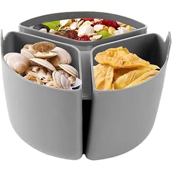 【中古】BIBAPU ライス 炊飯 仕切り シリコンスロークッカー スローバスケットライナー コンパートメントディバイダー ハンドル クリーニング ブラシ 付き ノンスティックシリコンライナー 食事 準備 最適 Gray (グレー)【メーカ...