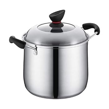【中古】家庭用ステンレス製スープ鍋 - 蓋付きスープ鍋、耐熱ダブルハンドル付きストックポット、深めの304食品グレードスープ鍋、大容量の煮込み野菜と煮込み肉鍋 サイズ：22C.22CM【メーカー名】【メーカー型番】【ブランド名】UYBZAM...