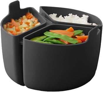【中古】ライス炊飯器の仕切り、シリコンスロークッカー、スローバスケットライナー、3コンパートメントディバイダー、ハンドルとクリーニングブラシを備えたノンスティックシリコンライナー、食事の準備に最適【メーカー名】【メーカー型番】【ブランド名】...