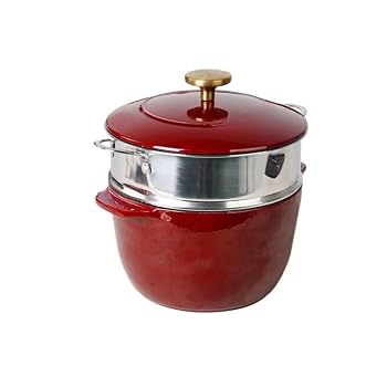 【中古】煮込み料理に最適 家庭用スロークッカー。厚手の鋳鉄底で熱伝導が均一。内側はエナメル加工で錆びにくく、こびりつきにくく、お手入れも簡単。密閉性が高く、食材の旨みを閉じ込めます。直火・IH対応。家庭用鋳鉄製煮込み鍋VQTR (20cm,...