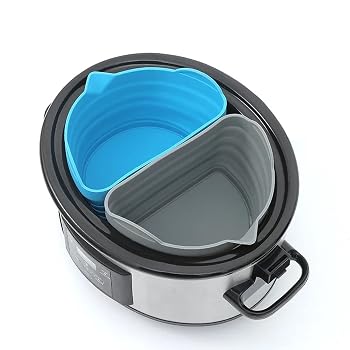 【中古】再利用可能 BPAフリー シリコンクロックポットライナー スロークッカー用 6/7クォートのクロックポットにフィット 漏れ防止 食器洗い機対応 ブルー グレー【メーカー名】【メーカー型番】【ブランド名】KBOIGOU スロークッカー...