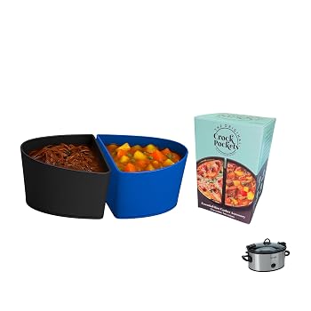 【中古】CrockPockets オリジナル ブルーとブラック 6クォート スロークッカーライナー 仕切り2点セット 再利用可能なシリコン製鍋インサート こびりつきにくい 漏れ防止 BPAフリー 食器洗い機対応【メーカー名】【メーカー型番】...