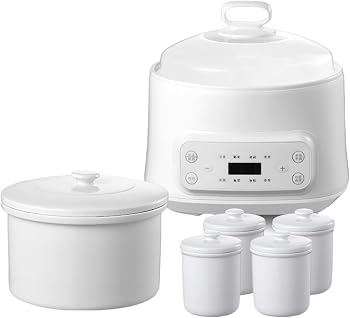 【中古】自動調理鍋電気煮込み鍋、セラミックスープ鍋、家庭用焦げ付き防止ミルク鍋、自動予約防水煮込み鍋、健康のお粥電気煮込み鍋 電気なべ 保温機能 保温 調理鍋 (大きな磁器ブラダー + 4 つの小さなブラダー,110V/3L)【メーカー名】...