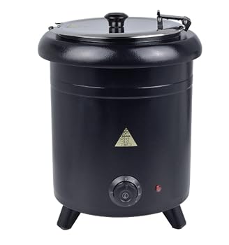 【中古】Hrzisda 10L304食品用スープ釜ウォーマー, 業務用電気式スープウォーマー温度調整と, レストランおよび大家族のため (ストレートタイプ（黒鉄）)【メーカー名】【メーカー型番】【ブランド名】Hrzisda スープメーカー ...