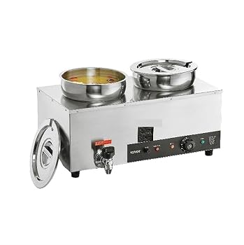 【中古】電気スープウォーマー 2/3/4*7.4 クォートフードケトルウォーマーステンレス鋼調理ポット耐熱レストラン家庭用(2x7.4QT 1200W)【メーカー名】【メーカー型番】【ブランド名】NOVIC（ニュース） スープメーカー 【商...