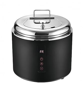 【中古】Dazzixスープジャー10L【新しく登場】食品用スープ釜ウォーマー, ステンレス鋼 業務用電気式スープウォーマー温度調整と, レストランおよび大家族のため,スープジャー スープ保温鍋,ビュッフェ レストラン キッチン用品 保温ジャ...