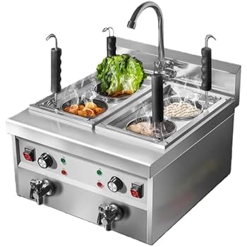 【中古】HotGeejp業務用電気式ゆで麺器調理器 30℃~110℃ 麺茹で器 ステンレス製 大容量 保温機能あり ラーメン釜 ゆで麺機 デスクトップ麺調理機ゆで麺器 卓上タイプ 速度加熱 省エネ テボ 業務用 家庭用 調節可能煮物 うどん...