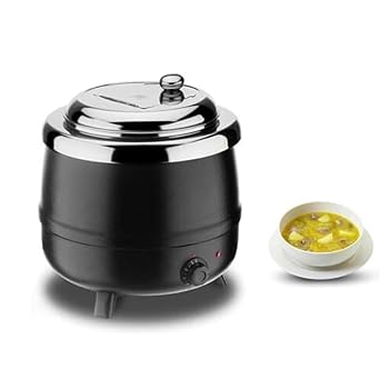 【中古】400W 220V 業務用スープウォーマー ステンレス製 取り外し可能内鍋付き 温度調節機能付き 電気式スープケトル 長時間保温 レストラン・食堂・業務用・家庭用兼用 スープ保温鍋(120V)【メーカー名】【メーカー型番】【ブランド...