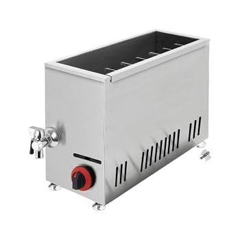 【中古】業務用ガスディープフライヤー、21Lチーズホットドッグスティックマシン、ソーセージグリルストーブディープファットフライヤー、ホットドッグ用コーンドッグ、12個ソーセージフライ装置、温度調節可能、レストラン、ホームキッチン、スナックバ...