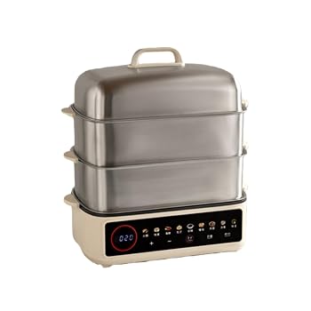 【中古】Blazez 電気蒸し鍋 110V対応 3段 大容量 18L 304ステンレス使用 上蒸し下煮込み 同時調理 しゃぶしゃぶ 調理鍋 マルチポット 1500W 高速調理 12時間予約 保温機能付き 空焚き防止 安心安全 おしゃれ キッ...