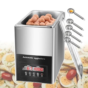 【中古】800W 卵調理機、電気温泉卵調理器、ゆで卵、ポーチャー、自動オムレツ装置 - 内蔵 30-90℃ 温度制御設定 (w5 卵液フィルター)【メーカー名】【メーカー型番】【ブランド名】WJFRBLUCK(小さな店) スチームクッカー ...