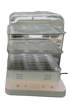 【中古】RoastMe電気蒸し器 3段 蒸し器 22L 大容量 多機能 家庭用 二重三層蒸し器 朝食用機械 卵蒸し器 スチーマー 24H予約タイマー/2H保温、電気蒸し器 (白（ステンレススチーム層）)【メーカー名】【メーカー型番】【ブラン...