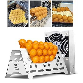 【中古】SolKin 自動エッグワッフルブロワー、スナックバー、ファーストフードレストラン用の誘導冷却および成形乾燥機 スマートセンサー付き30W/12v 50hz電気ワッフルメーカーブロワー (シルバー,29*12.5*18cm)【メーカ...