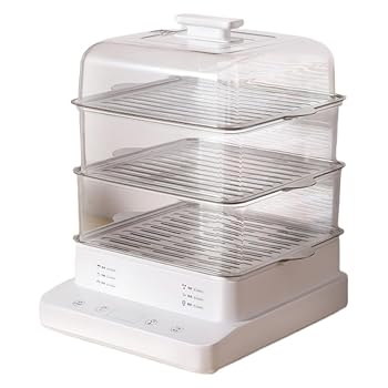 【中古】JoyeeLii 家庭用大容量多機能全自動3層ステンレス電気蒸し器110Vヘルシー調理スチームポット9秒時間節約急速加熱インテリジェント予約さまざまな家族のニーズを満たす簡単な操作きれいな水と汚れた水の分離 (三層式【304ステンレ...