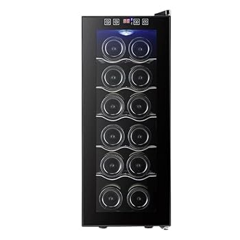 【中古】ワインセラー 省エネ エコ 振動抑制 恒温保湿 安定性能ワインクーラー 缶ビール 日本酒保存タッチセンサーボタン温度調整11?18℃半導体チップ冷蔵（ワインキャビネットはオプションで8/12/16/28本のボトルを収容可能）(12 ...