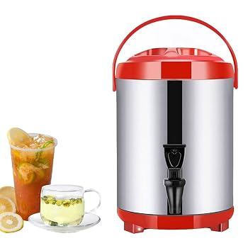 【中古】6L/8L/10L/12L ボイラーウォーマー コーヒー壺 ステンレススチール 湯沸かし器 ディスペンサー カバーと栓付き ミルクティーバケツ 断熱バレル お湯や飲み物用 レッド 6L (レッド 6L)【メーカー名】【メーカー型番】...