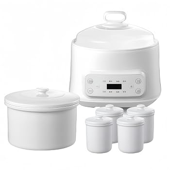 【中古】Bxzzuis 電気煮込み鍋 、 3L 全自動分離型シチューポット セラミックスープ鍋、 スロークッカー 家庭用 、自動予約煮込み鍋 、多機能鍋 ?? 、簡単調理 お手入れ簡単 、 1台8役 自動メニュー 焼き付き防止 調理鍋用電気...