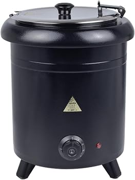 【中古】Tuyiutm フードウォーマー、電気スープポット、シルバー/ブラック10L / 13L、温度制御付き業務用電気スープポット、レストラン、大家族、ホテル、ビュッフェ、お粥スープポットに最適 (ブラック,10L)【メーカー名】【メーカ...