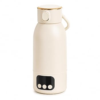【中古】ポータブル電気ケトル 24段階温度設定 500ml大容量 充電式 急速沸騰 空焚き防止 水漏れなし キャンプ 旅行 出張 オフィス お茶やコーヒー作りに適し クリームイエロー (【クリームイエローProクイックチャージ】ワイヤレスで...
